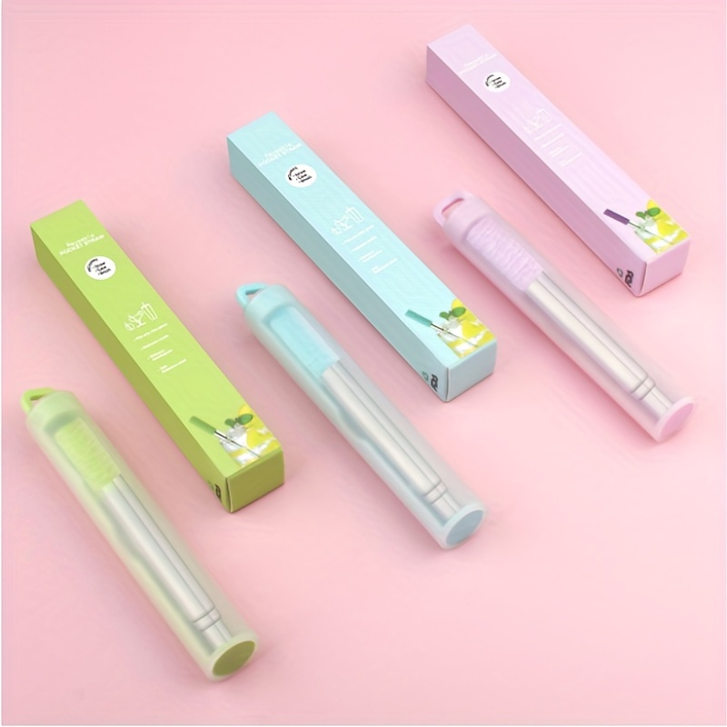 New Style 304 Material Stainless Steel Retractable Straw Portable PP ...