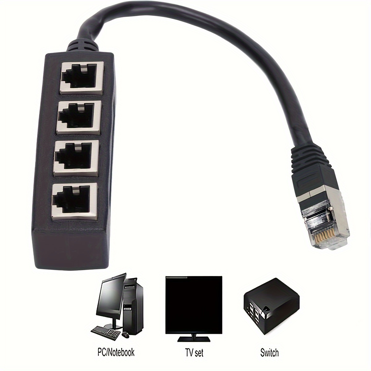 Ethernet Adapter RJ45 Male to 4 Female LAN Cable Splitter for Super ...