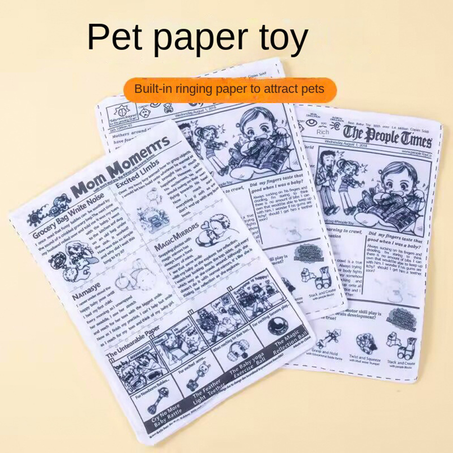 Pet Sniffing Black White Sound Paper Toy Cat Dog Interactive Tear ...