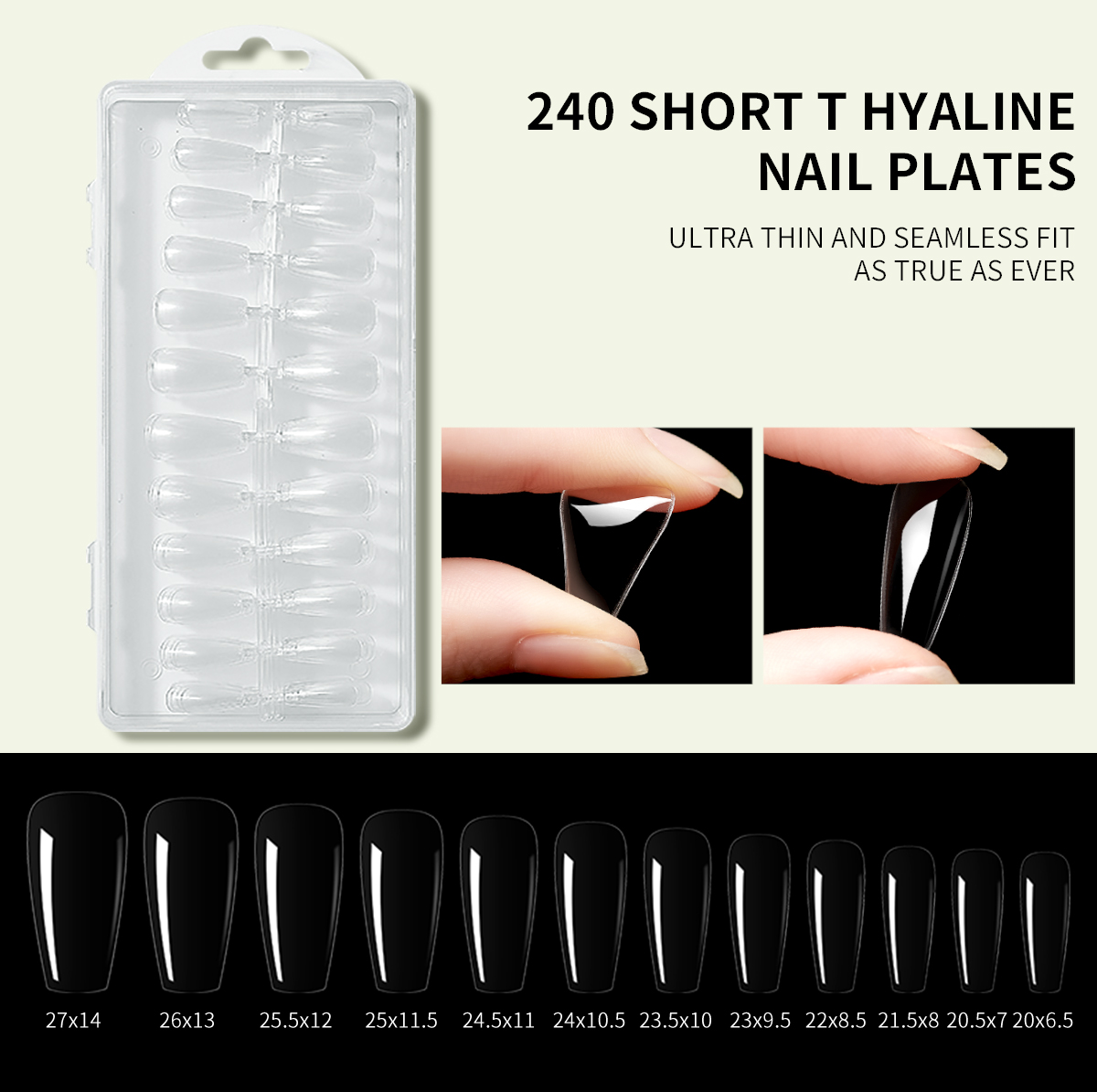 240Pcs Reusable Short T Nail Forms For Acrylic Nails Clear Fake Nail ...
