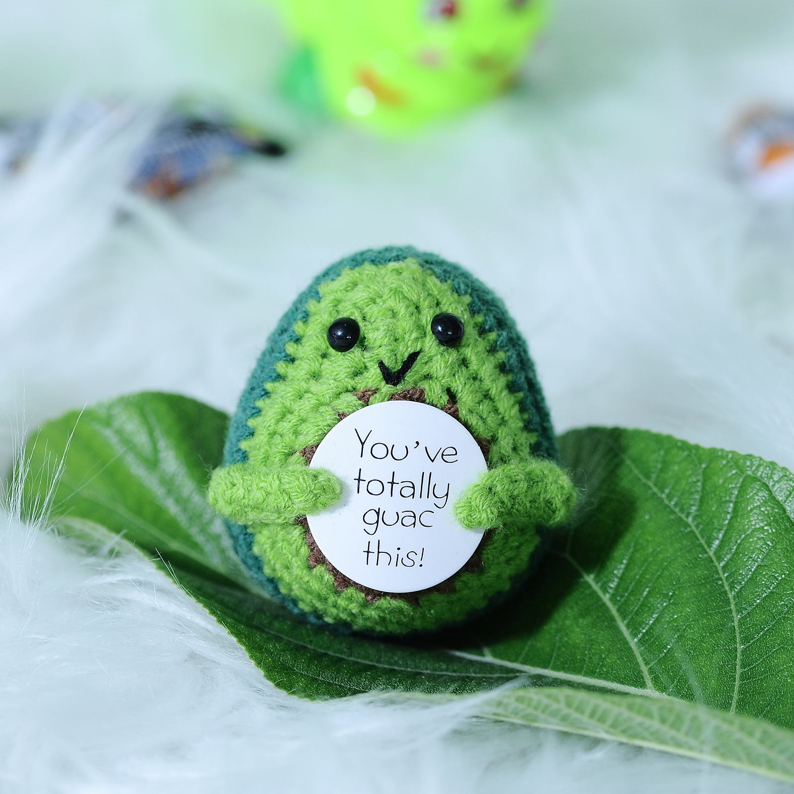 1 Piece New Decoration Avocado Round Card, Cute Creative Hand-woven ...