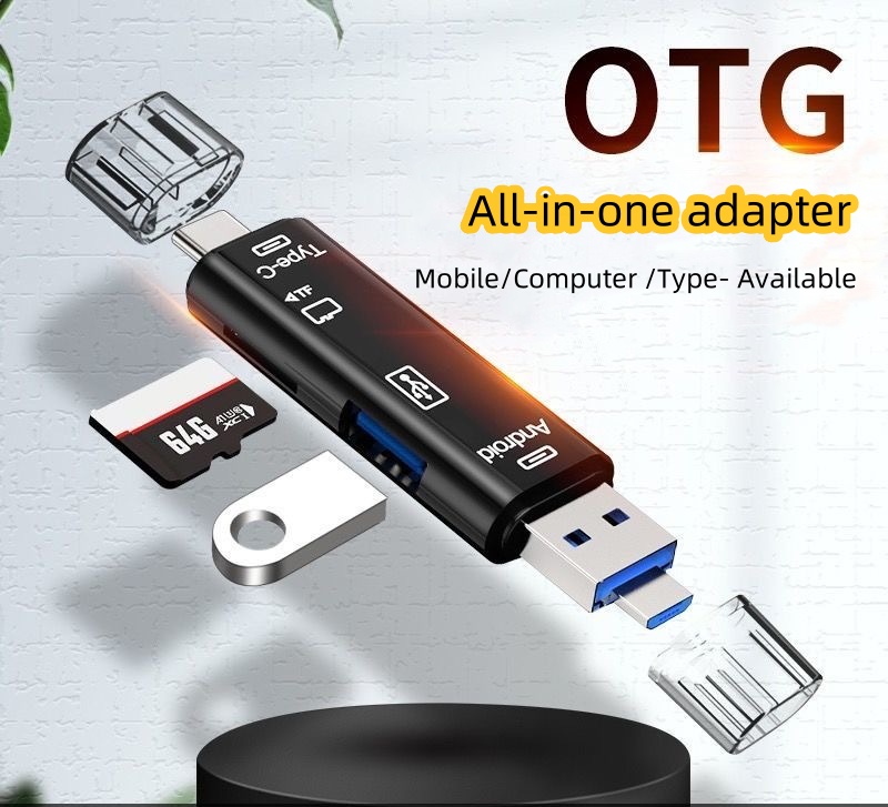 5 in 1 Multifunction Usb 2.0 Type C/Usb /Micro Usb/Tf/SD Memory Card Reader OTG Card Reader ...