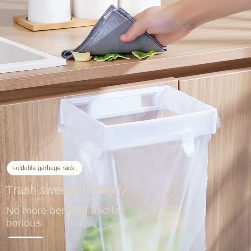 Simple Wall Mounted Foldable Household Garbage Bag Rack Cabinet Door ...
