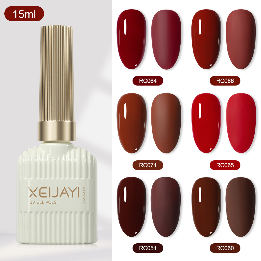 XEIJAYI 1Pc 15Ml Red Semi-permanent Gel Nail Polish Uv/led Nail Diy For ...