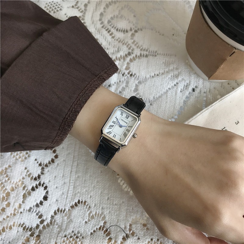 Niche Vintage Women's Waterproof Quartz Watch: Small Square Design with Elegant Belt | Shopee ...