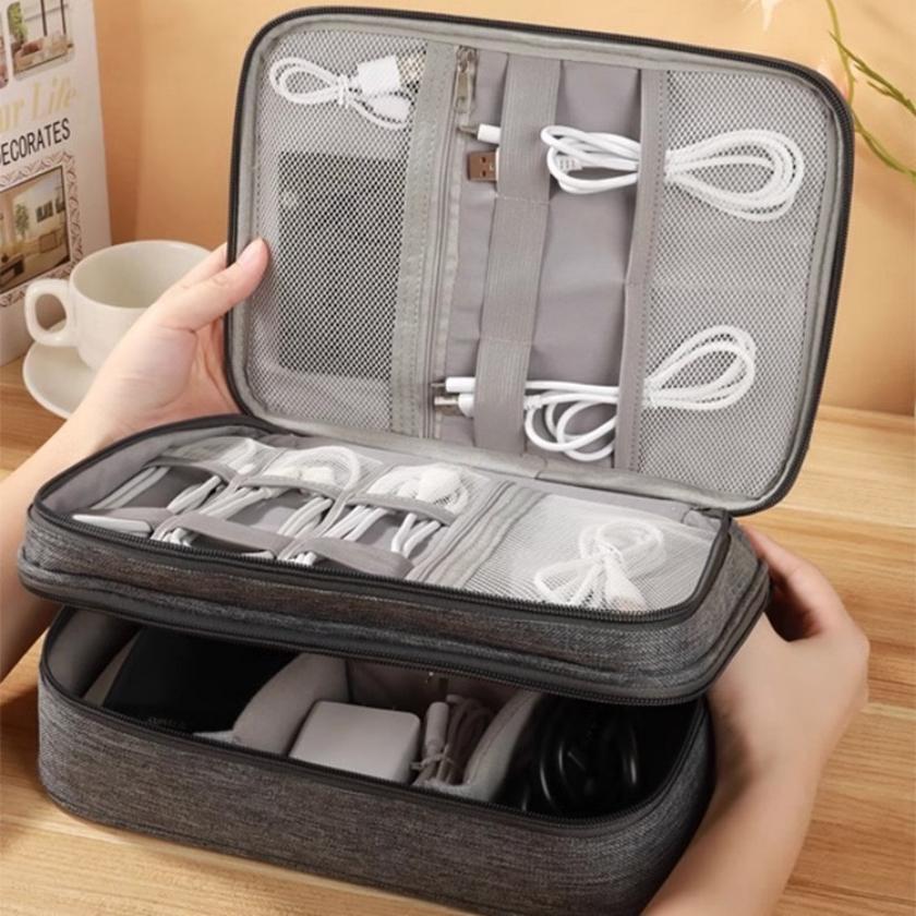 Three-layer Convenient Large-Capacity Electronic Storage Bag Data Cable ...