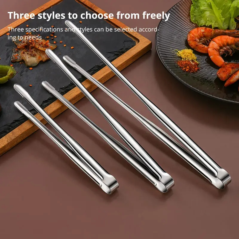 1Pc Stainless Steel Barbecue Clip Grill Tongs Meat Cooking Utensils BBQ ...