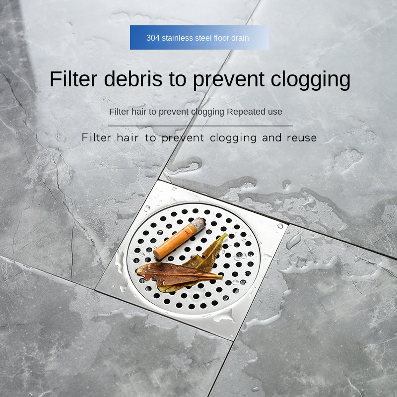 Square floor drain cover filter screen anti clogging bathroom drain ...