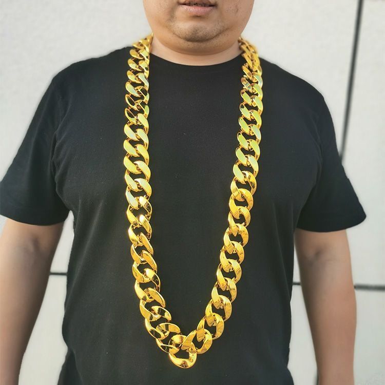 Oversized Gold Plastic Necklace 90cm Costume Party Chain | Shopee Malaysia