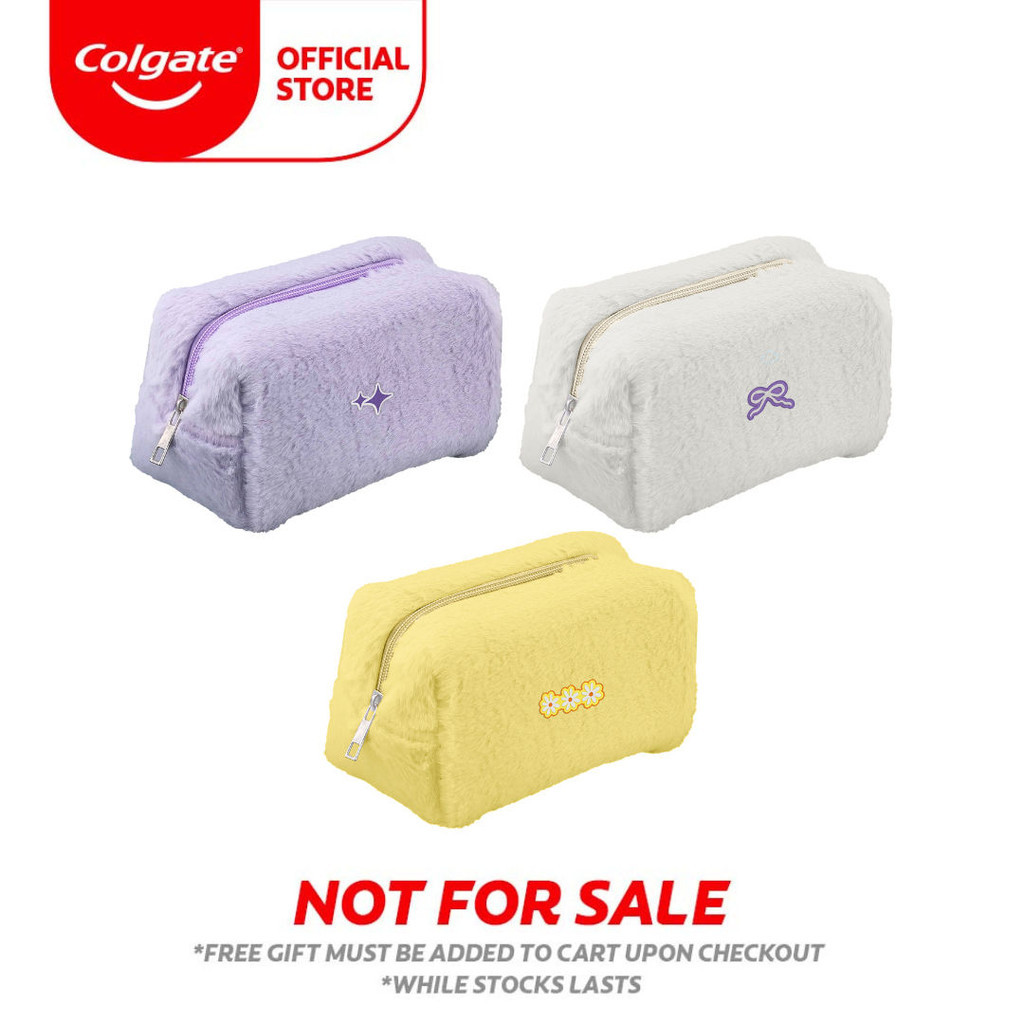 (GWP - Not For Sale) Colgate Furry Pouch (Yellow/Purple/White ...