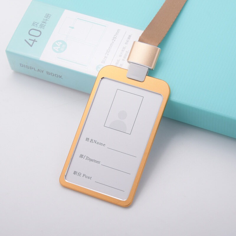 Aluminum alloy vertical Clip rope metal office card holder student card ...