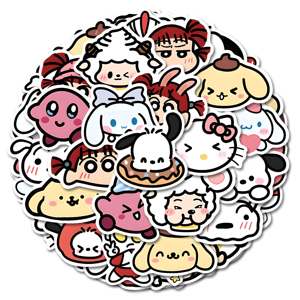 100 pcs Unique Creative Anime Stickers, Cartoon Vinyl Stickers ...