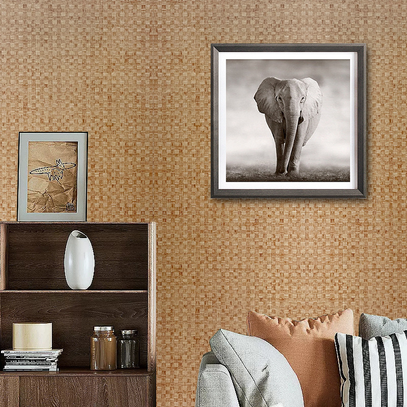 Chinese Style Old Bamboo Mat Pattern PVC Wallpaper Peelable Sticky ...