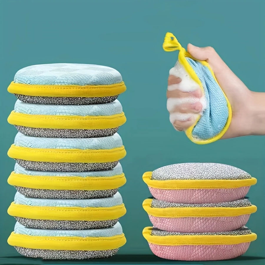 5pcs Double-Sided Dishwashing Sponges - Perfect For Household Cleaning ...