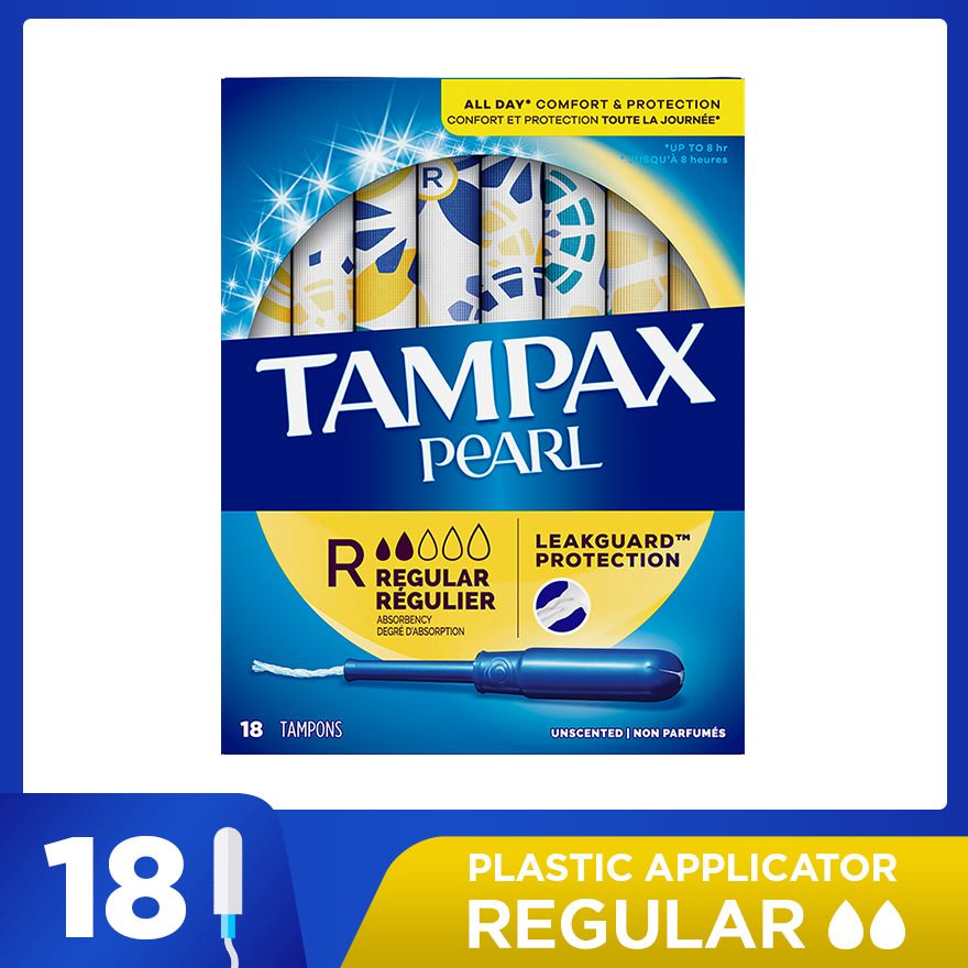 Tampax Pearl Plastic Regular Tampons 18s | Shopee Malaysia