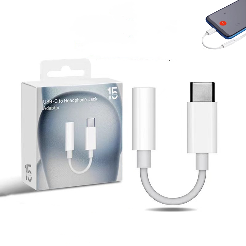 For 15 Series Cell Phone Headphone Adapter Cable Type C Conversion ...