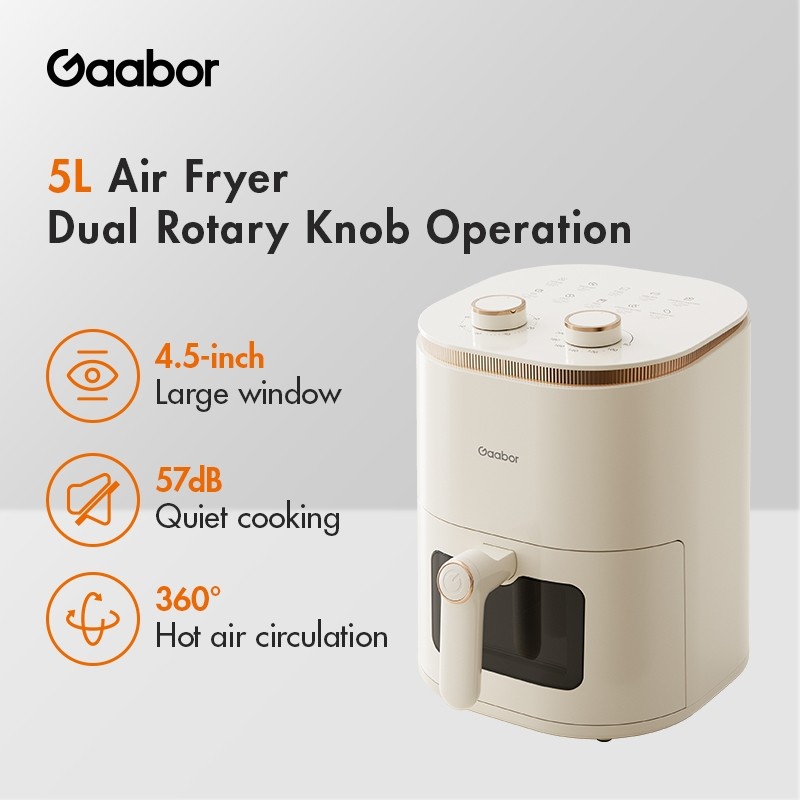 Gaabor Air Fryer 5L Whisper Quiet Temperature Control Non-Stick Coating ...