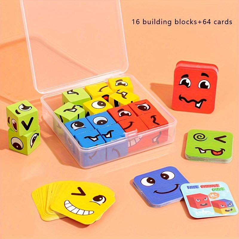 Children's Wooden Four Person Battle, Face Changing Facial Expressions ...