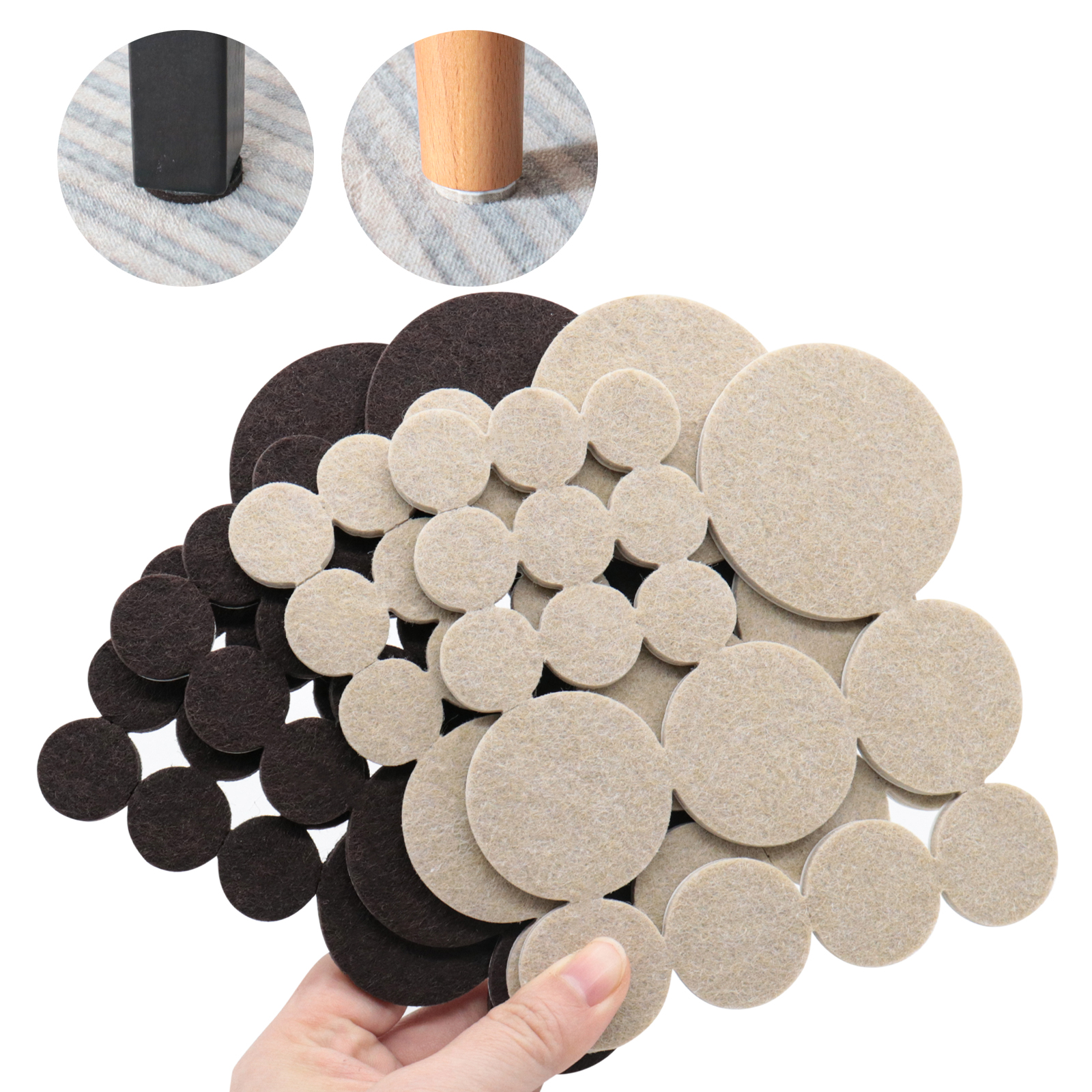 68pcs Package Three Sizes Combination Package Felt Mats, Furniture Felt ...