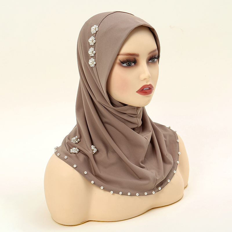 LAVEN New Muslim Bottom Inner Hijab Women Crystal Linen Instant Hijab ...