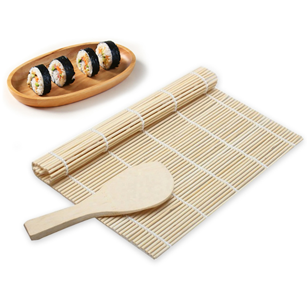 2 Pieces Sushi Making Kit Bamboo Sushi Rolling Mat Non-Stick Sushi Mat ...