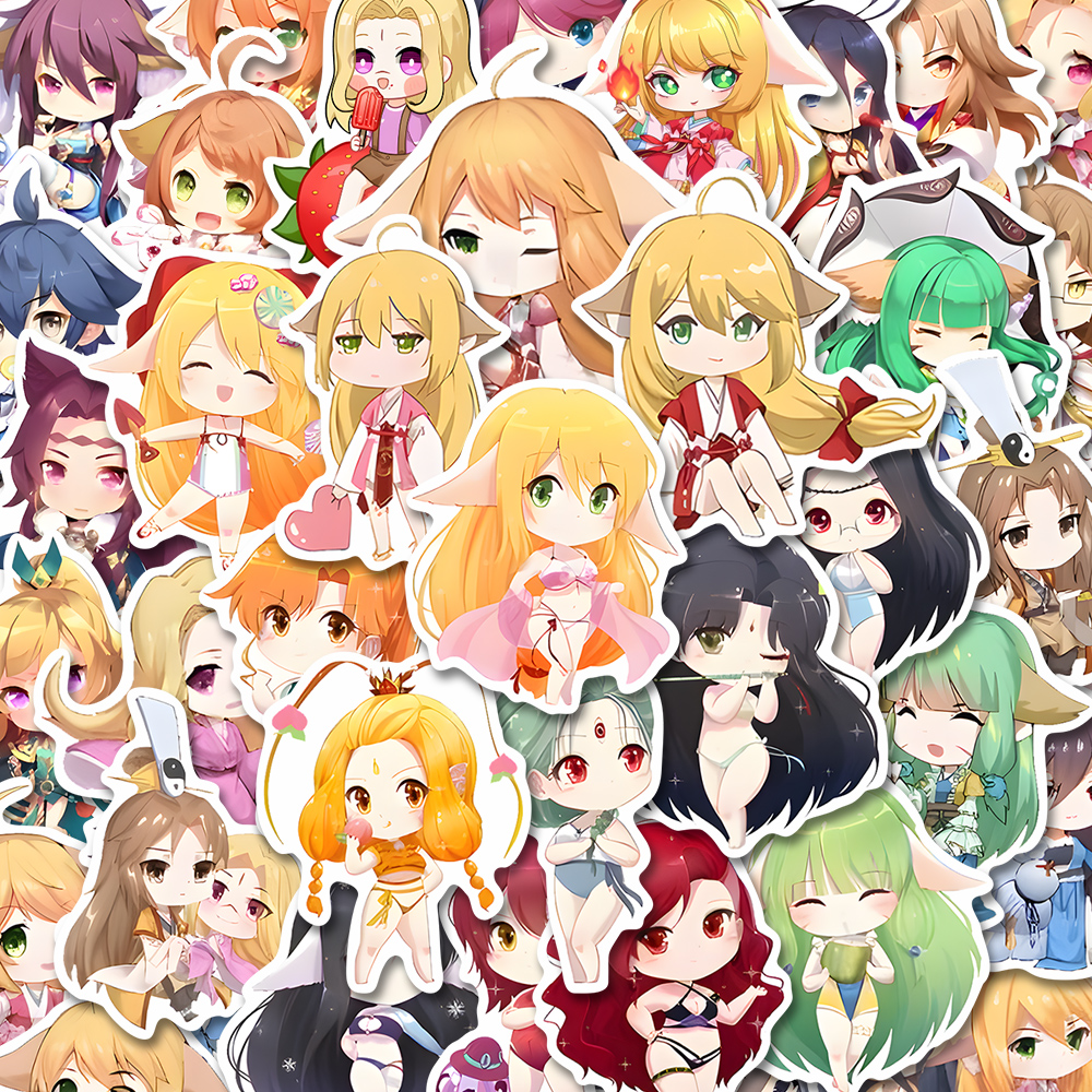 62 pcs Unique Creative Anime Stickers, Cartoon Vinyl Stickers ...