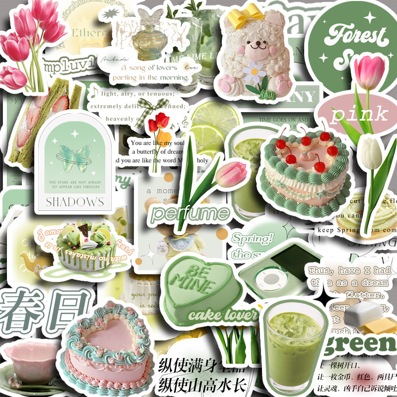 55pcs Mint Flavor Sticker Stickers Diy Computer Washi Scrapbooking ...