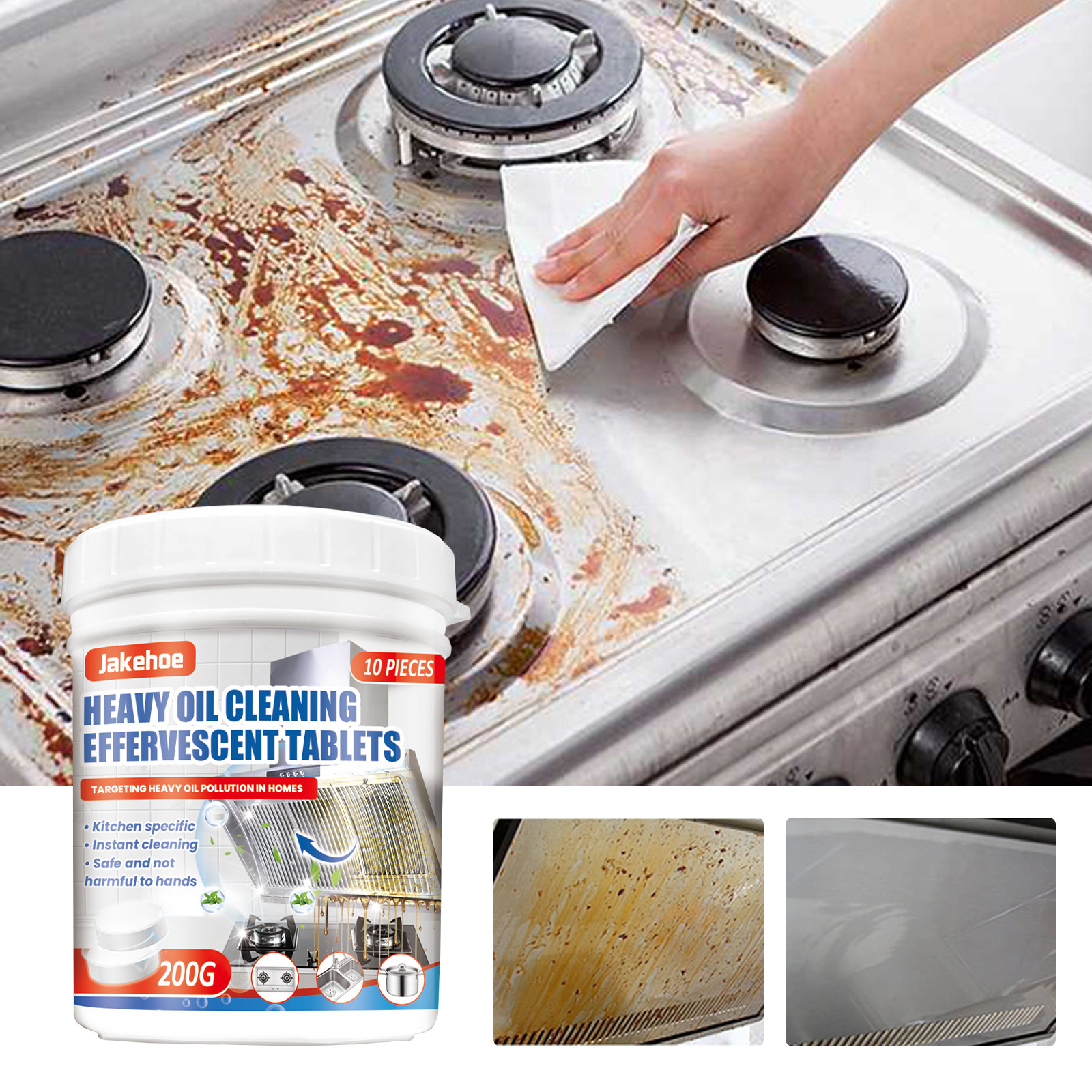 Jakehoe Kitchen Oil Cleaning Sheet Kitchen Range Hood Stove Kitchenware ...
