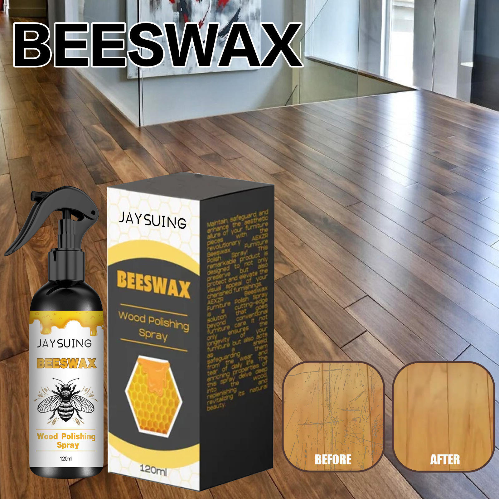 Jaysuing Beeswax Wood Polishing Spray Furniture Flooring Nursing ...