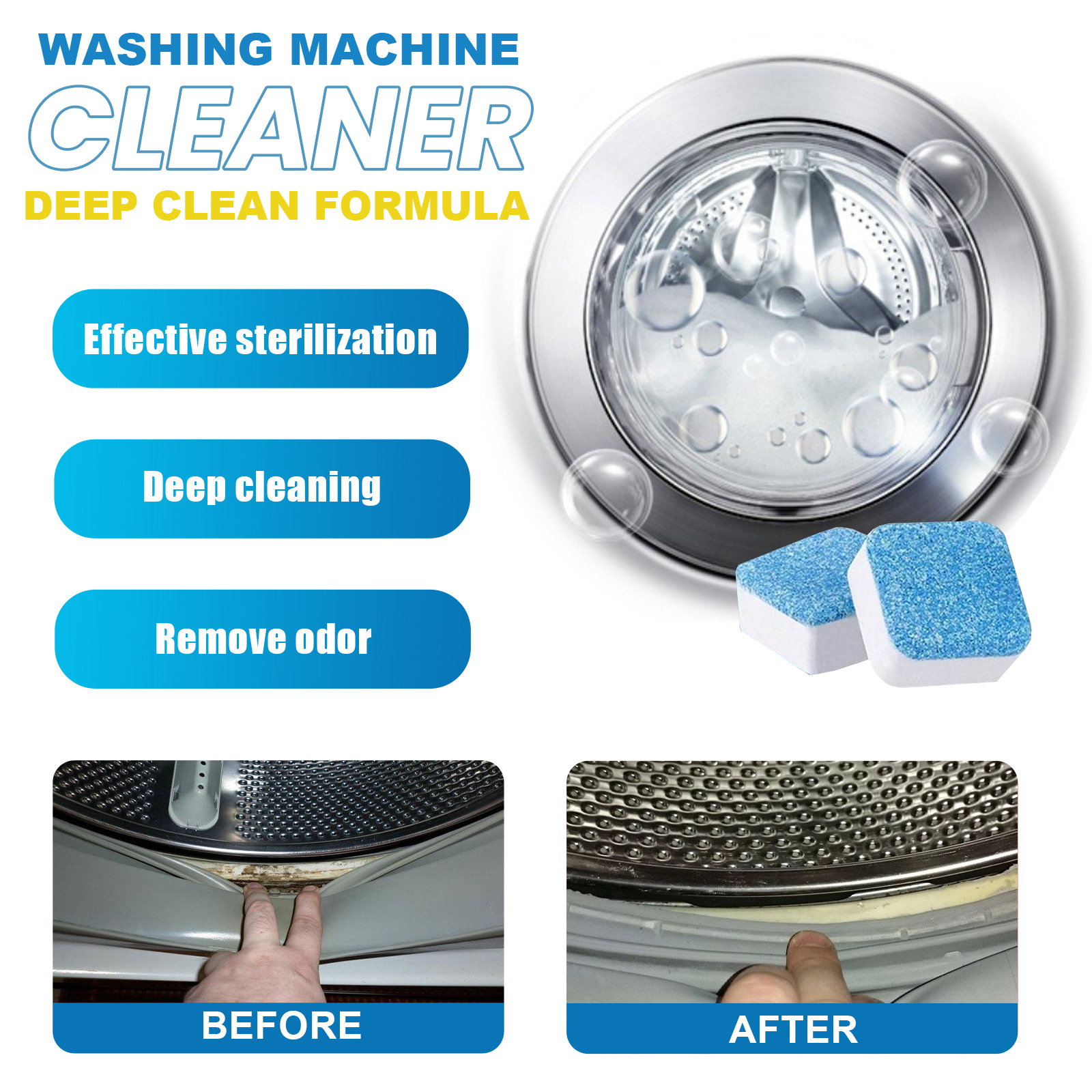 Jaysuing Washing Machine Deep Cleaning Tablets Drum Type Laundry Trough ...
