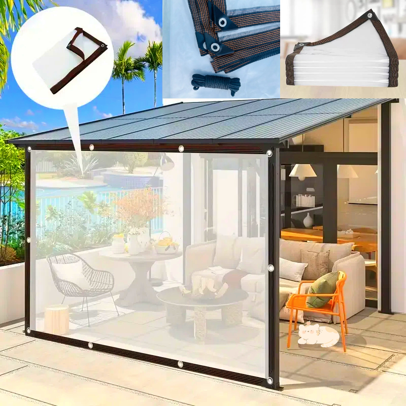 Transparent Transparent Durable Waterproof Tarpaulin Garden Rainproof ...