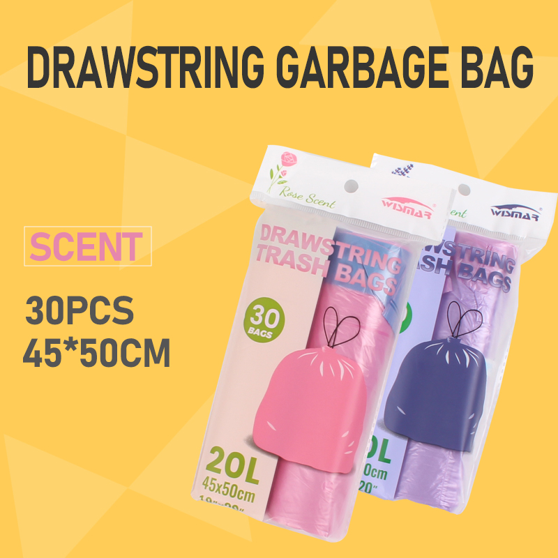 Scented Drawstring Garbage Bag, 2 rolls total 30pcs ,45*50cm | Shopee ...