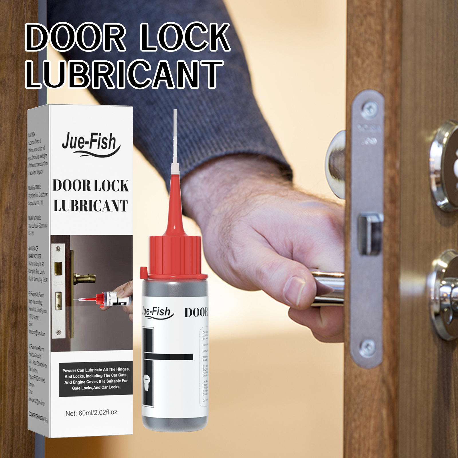 Jue-Fish lock core Lubricant Hinge lock Car padlock engine cover garage ...