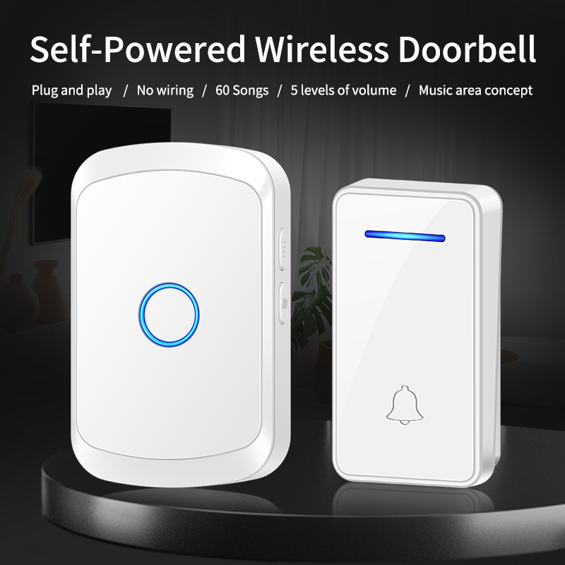 Wireless self-powered waterproof doorbell,call bell,no battery required ...