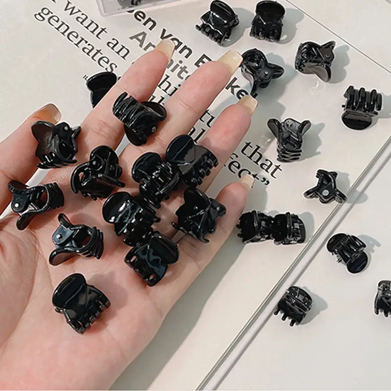 10Pcs Strong Grip Black Mini Hair Claw Clips For Design Hairstyles And ...