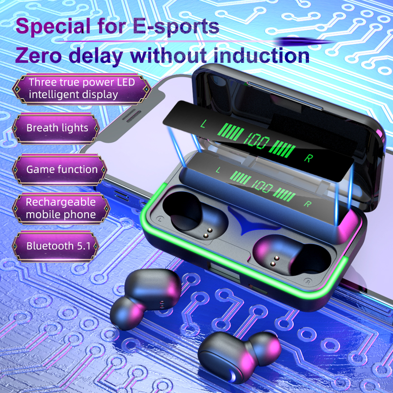 New E10 TWS Bluetooth 5.1 Sports Headphones HIFI Noise Cancelling ...