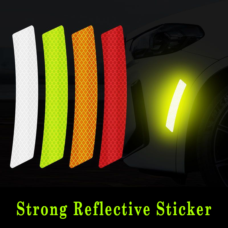 2pcs/set Car Reflective Safety Strip Stickers Car Wheel Eyebrow ...