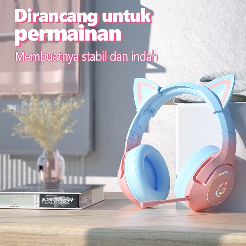 ONIKUMA K9 Pink Blue 3.5mm Gaming Headphones Surround Sound Stereo USB ...