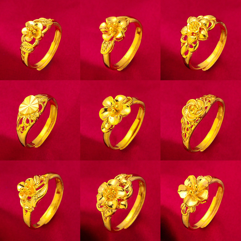 Saudi Gold 18K Pawnable Legit/10 Karat Pure Gold Ring/Flowers Jewelry ...