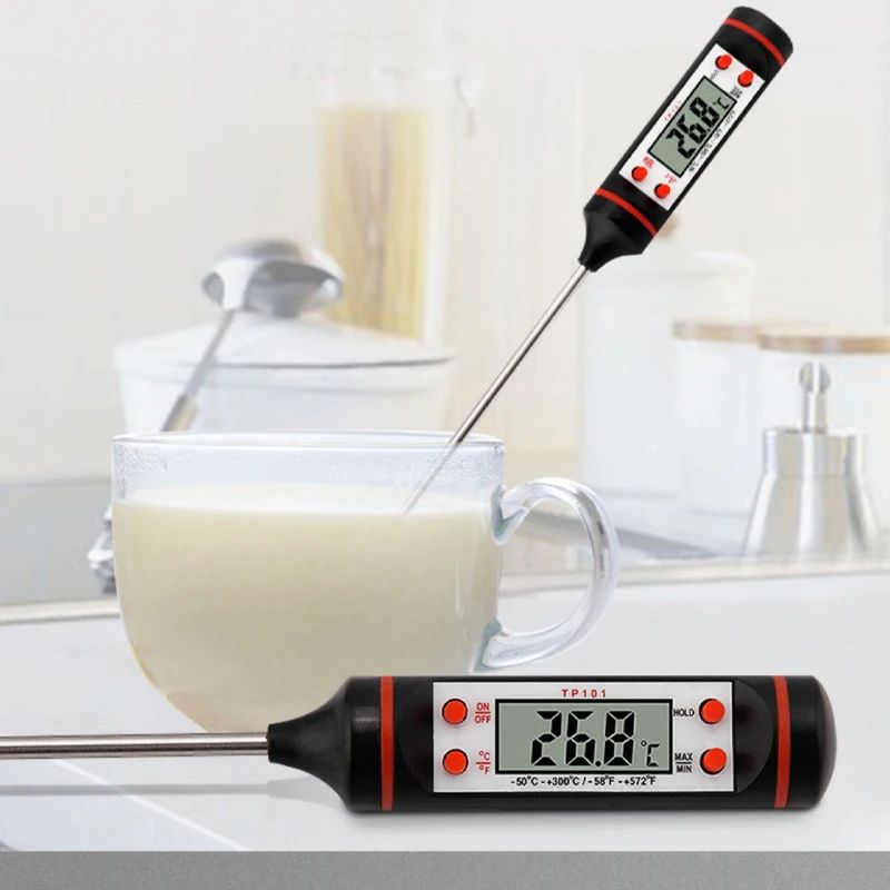 1pc Kitchen Food Baking Digital Thermometer Black Electronic Probe ...