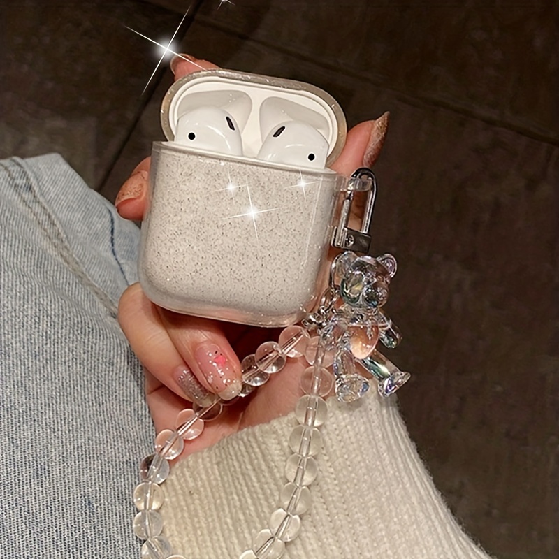 Crystal Bear Chain airpods Wireless Earphone Case pro Suitable for ...