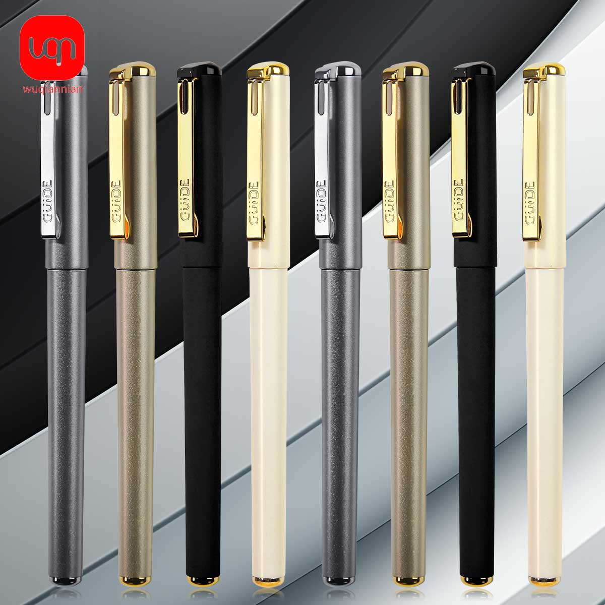 Elegant silver 9pcs high-quality neutral pens, 0.7mm, smooth writing ...