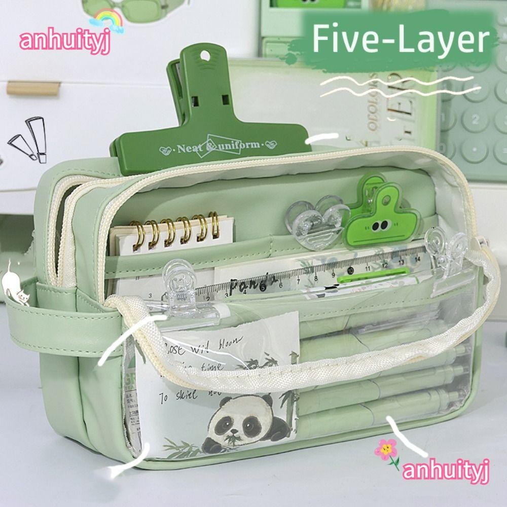 1pc Handheld Three-layer Super Large Capacity Transparent Encil Case ... 1pc Handheld Three-layer Super Large Capacity Transparent Encil Case ...