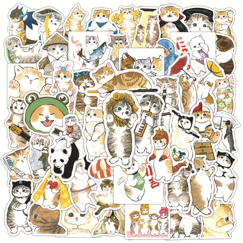50Pcs Cute Lnk Cat Series Graffiti Stickers for Suitcases Mobile Phone ...