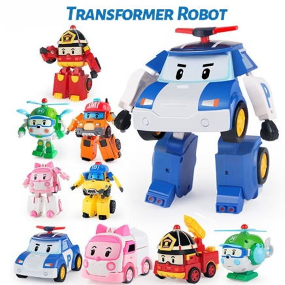 Robot Car Police Deformation Transformer Car Toys Cartoon Robot Toy Car ...