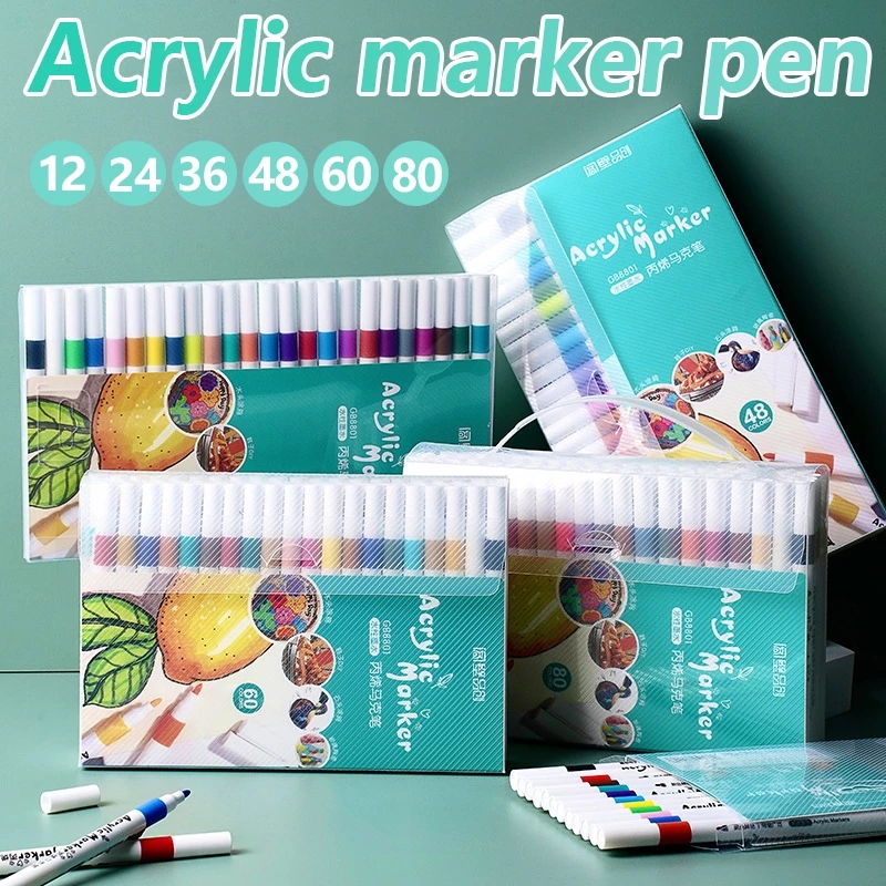 80 Color Acrylic Paint Mark Waterproof Mark, Children's Drawing Cannot ...