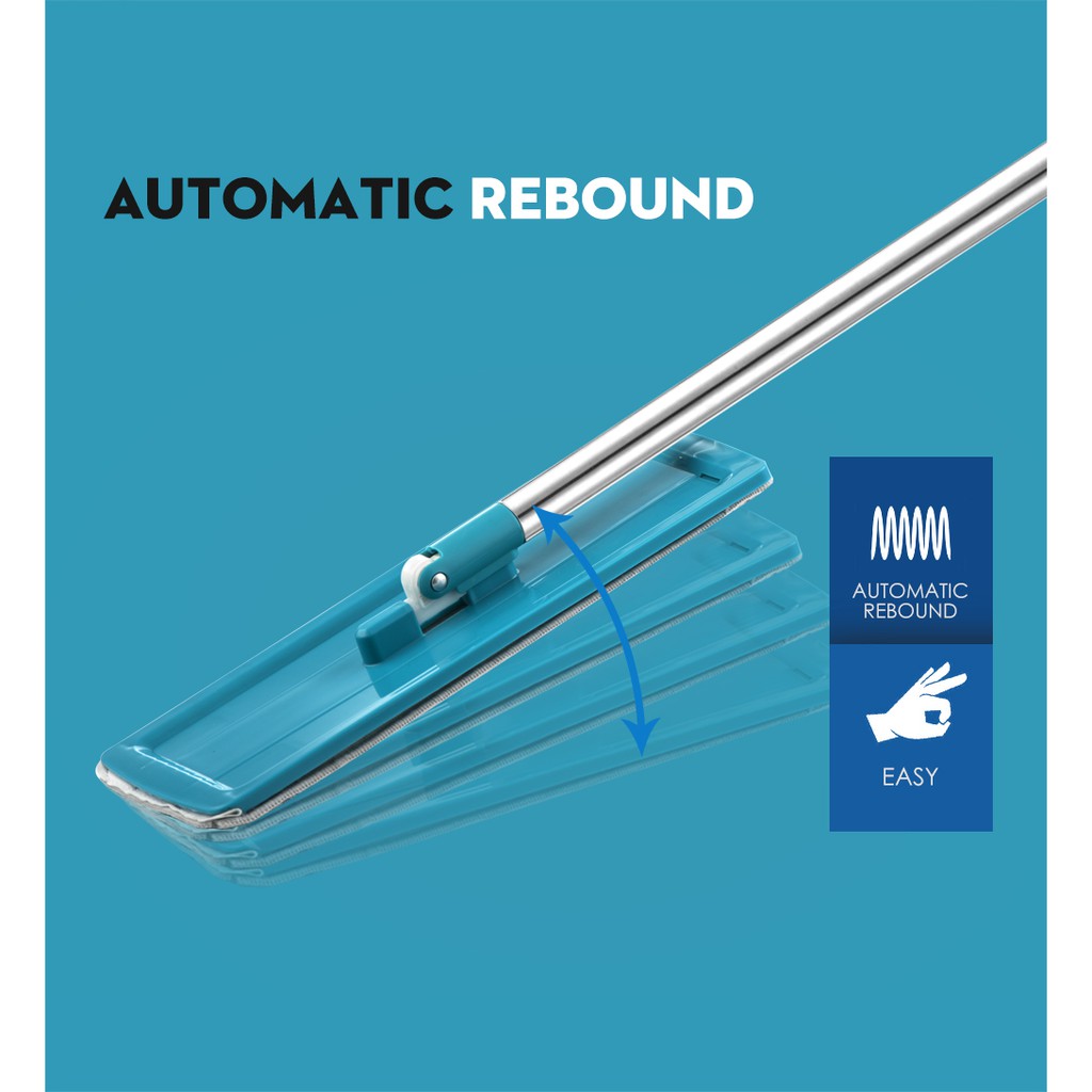 Self-Cleaning Flat Mop with Bucket - Wash & Squeeze Dry | Microfiber ...