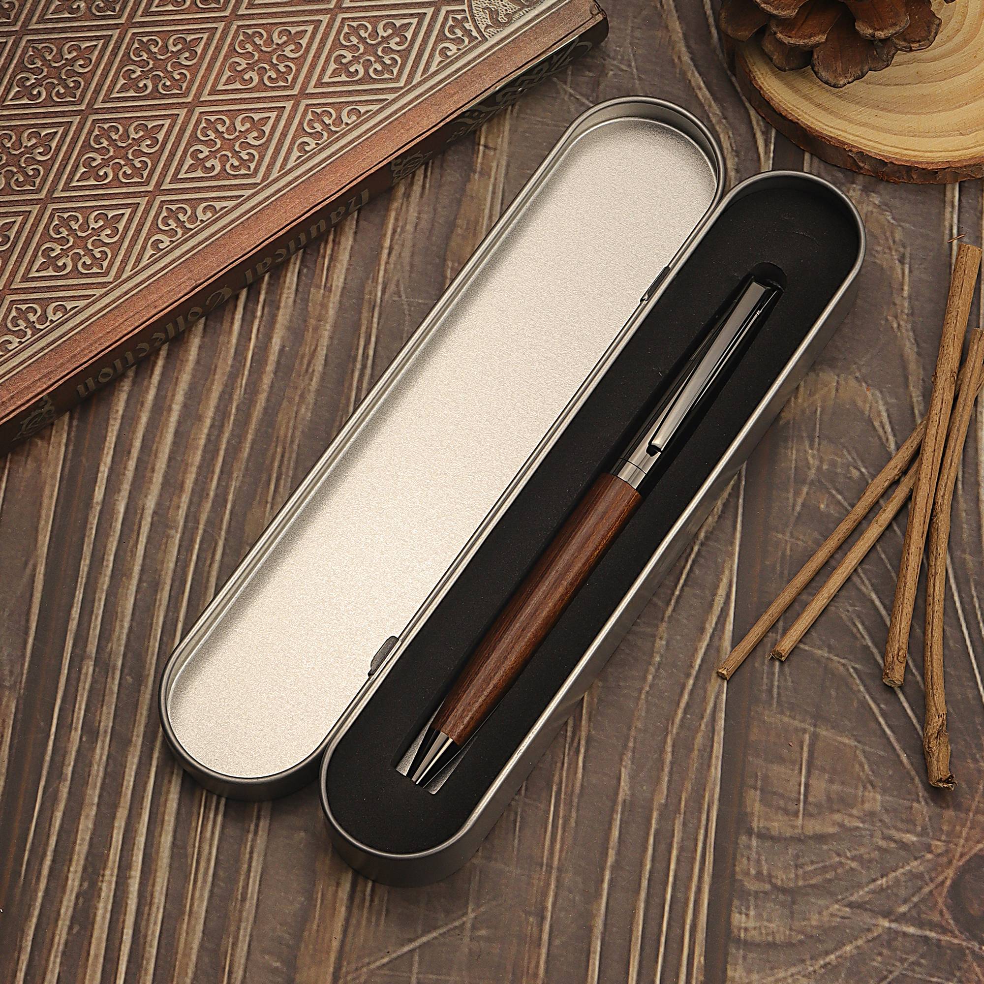 1 Natural Fresh Real Wood Ballpoint Pen with Tin Box and Without Tin ...