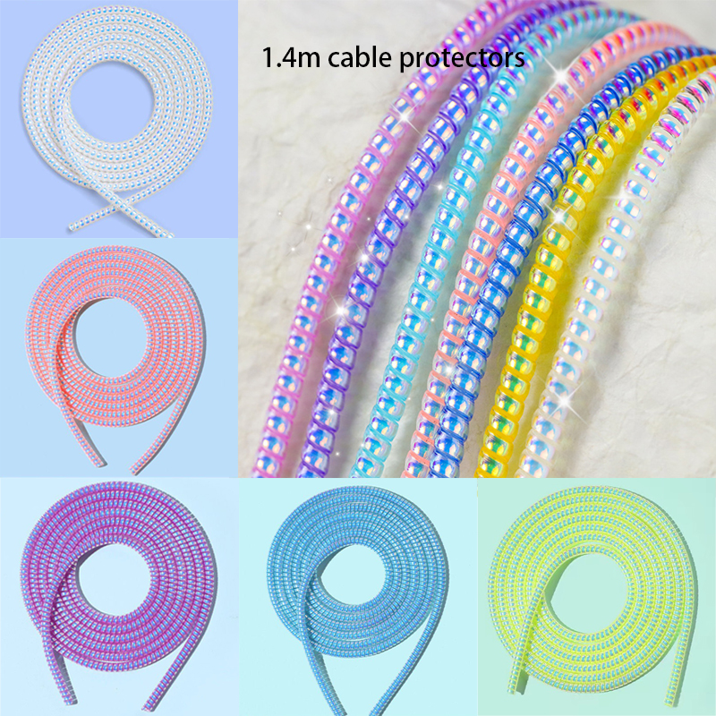 1.4m cable protector Earphone Cord Protector bling cable cover for ...