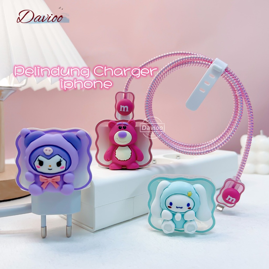 Charger Case for iPhone 18W/20W Charging Cable Wrap Protector Anti-bite Data Line Cord Winding ...